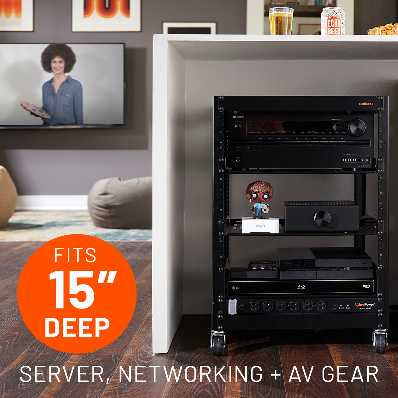 ECHOGEAR 3U Rack Shelf - Universal Design Works With Any Rack - Holds ...