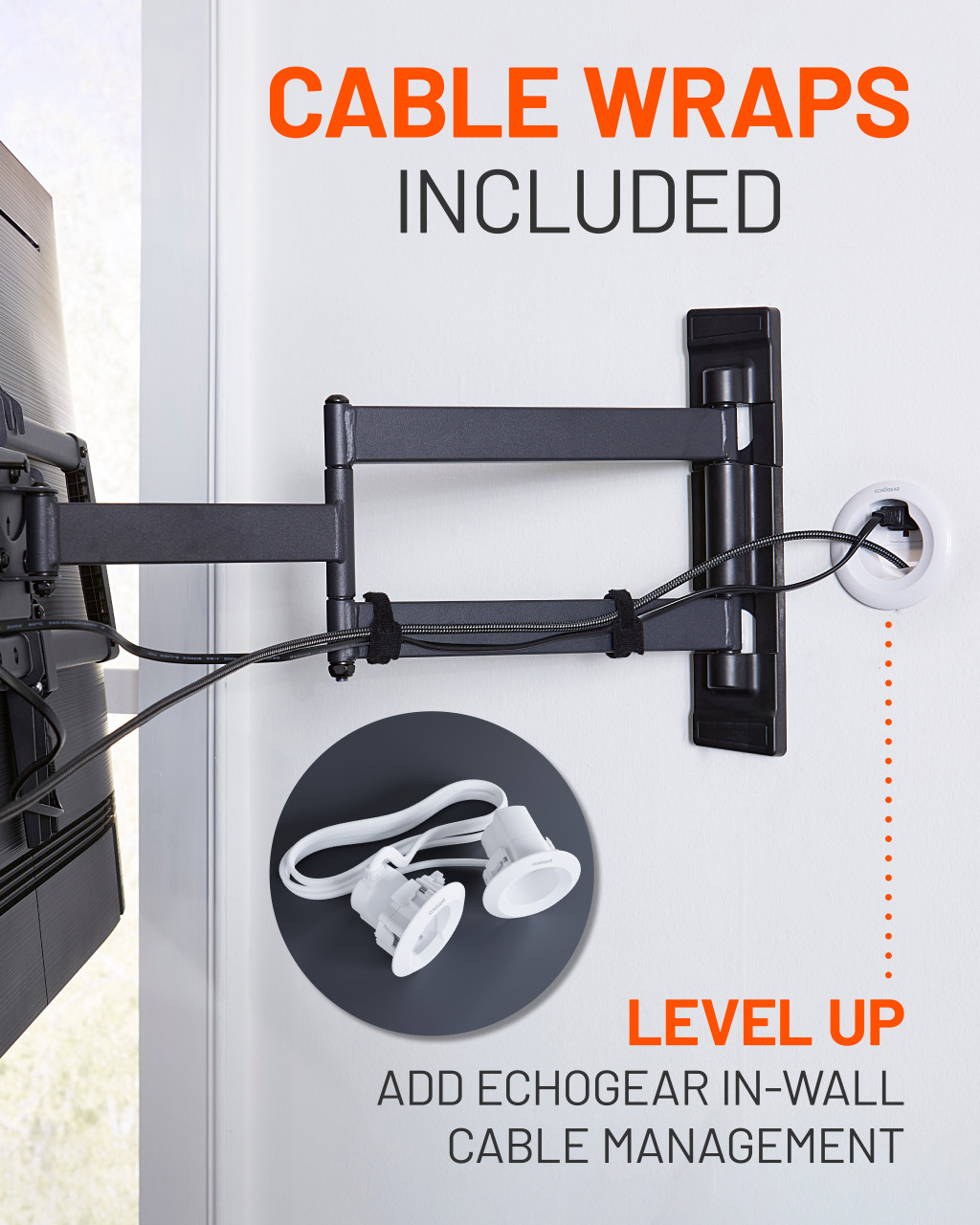 Full Tilt TV Wall Mount for TVs up to 75" Extends, Tilts, & Swivels