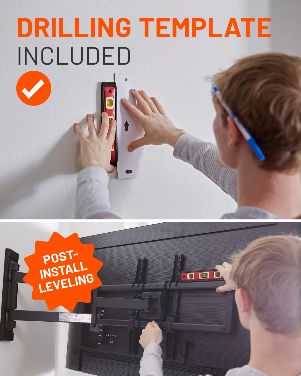 Full Tilt TV Wall Mount for TVs up to 75" Extends, Tilts, & Swivels