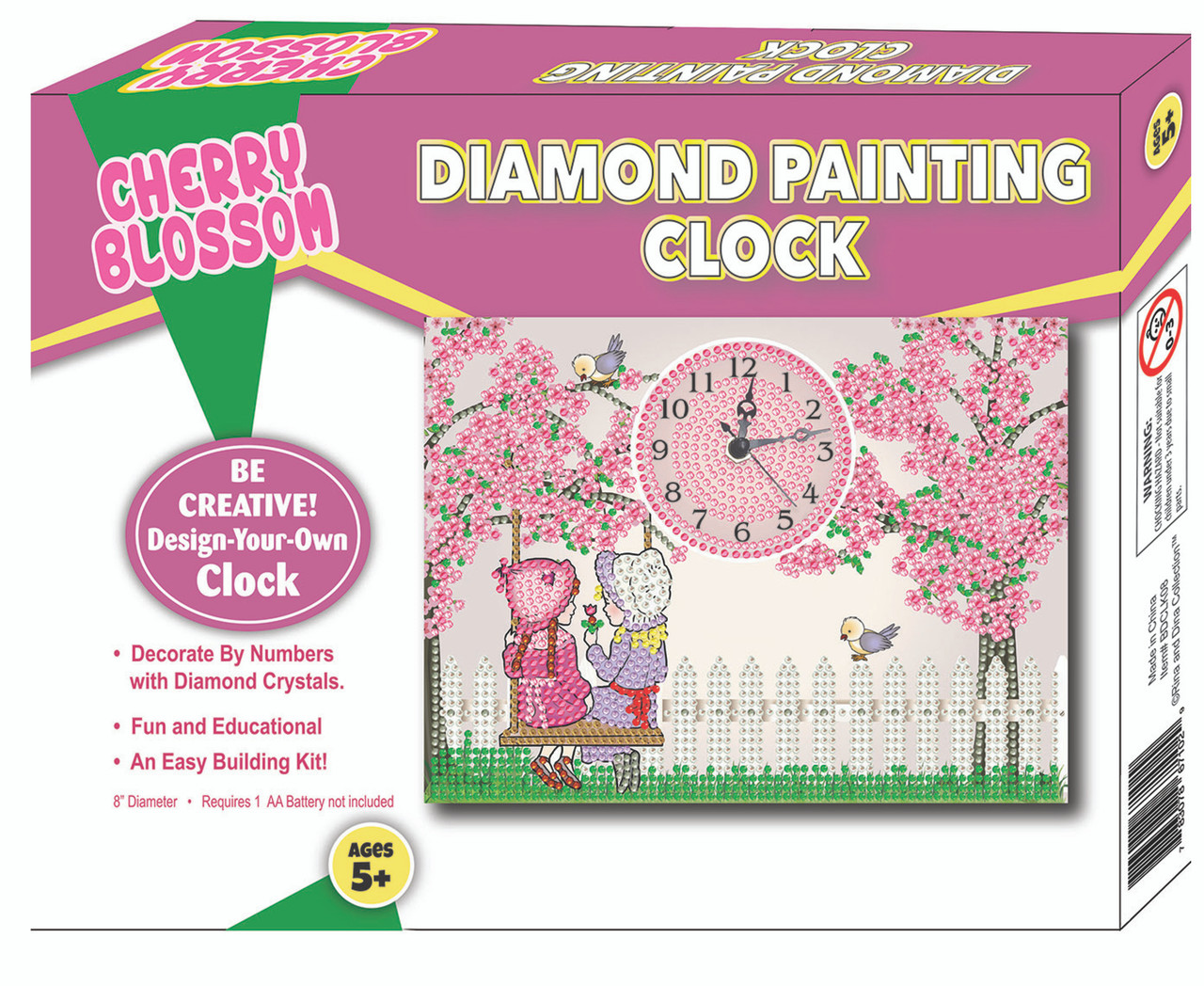 Cherry Blossom Diamond Painting Clock - Rina and Dina Collection