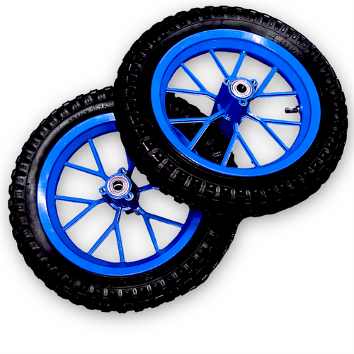 Blue 12.5 x 2.75 Mini Dirt Bike Wheels Set - Red Circles Motorcycles ...
