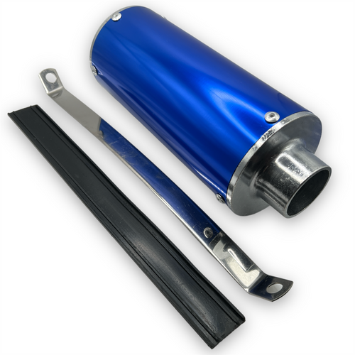 Blue 28mm Pit Bike Exhaust Pipe Muffler - Red Circles Motorcycles Limited
