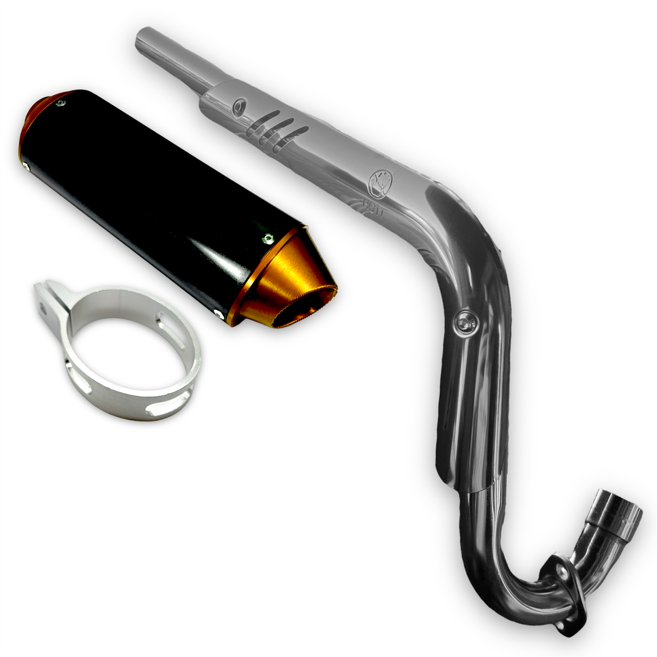 Gold CRF70 Pit Bike Exhaust System - Red Circles Motorcycles Limited