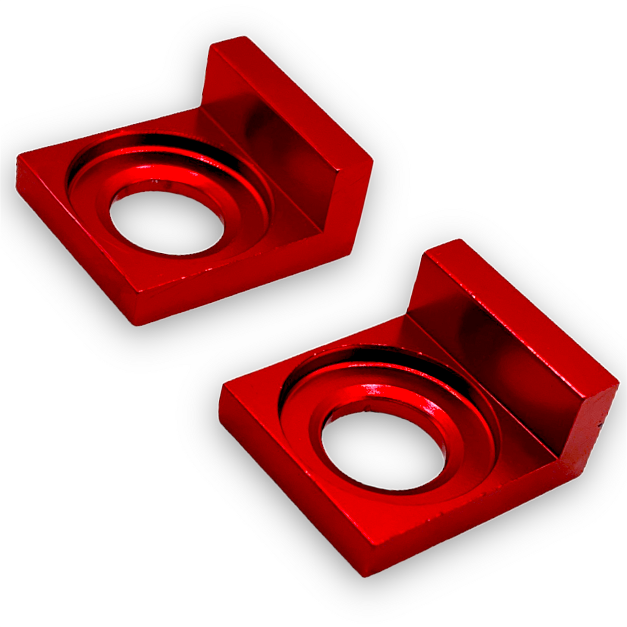Red 15mm Pit Bike Block Chain Tensioners - Red Circles Motorcycles Limited
