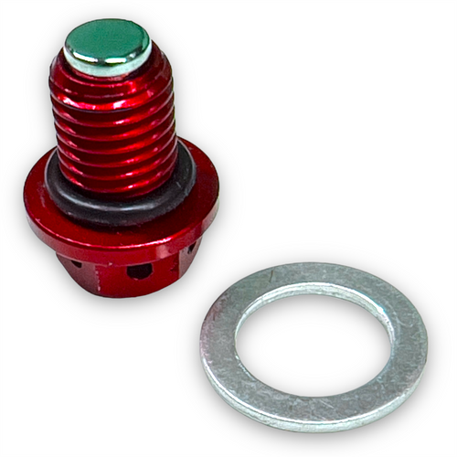 Red Magnetic Pit Bike Sump Plug - Red Circles Motorcycles Limited