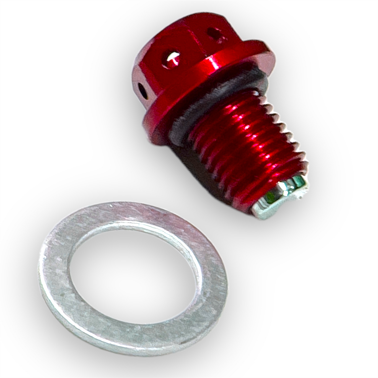 Red Magnetic Pit Bike Sump Plug - Red Circles Motorcycles Limited