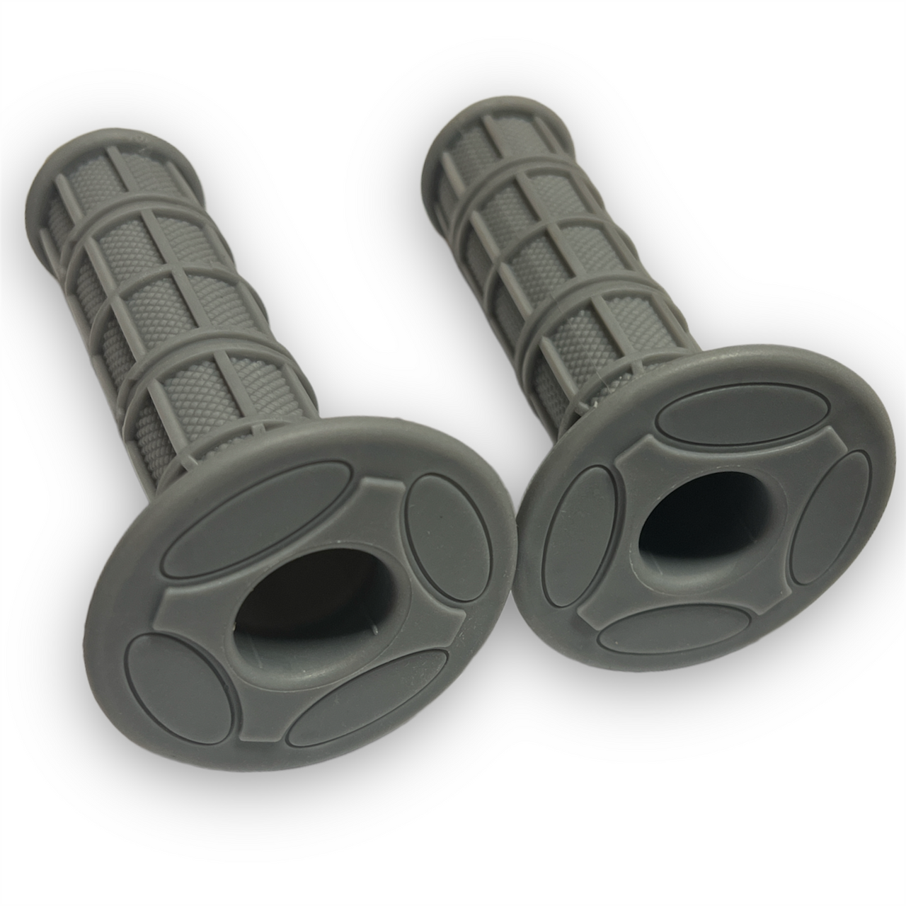 Grey Pit Bike Soft Waffle Grips - Red Circles Motorcycles Limited