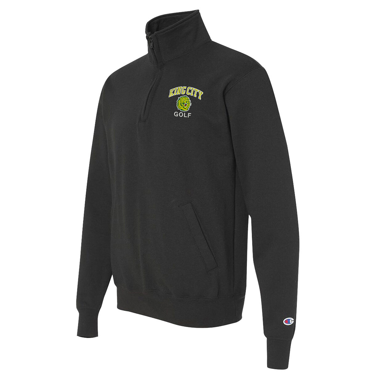 KCS Champion Adult Double Dry Eco ¼ Zip Pullover w Golf Logo - Black ...