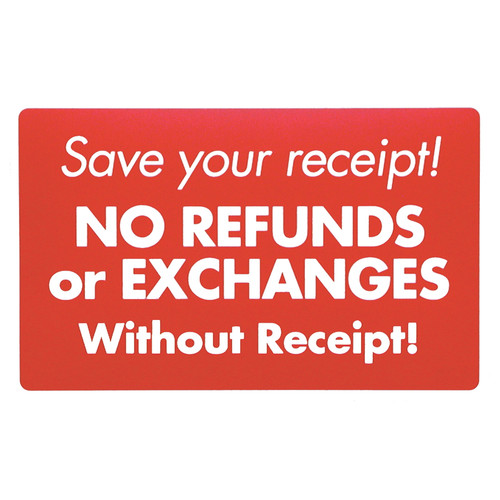 Plastic "Save your receipt" Store Message Sign 11"W x 7"L - 888 Display ...