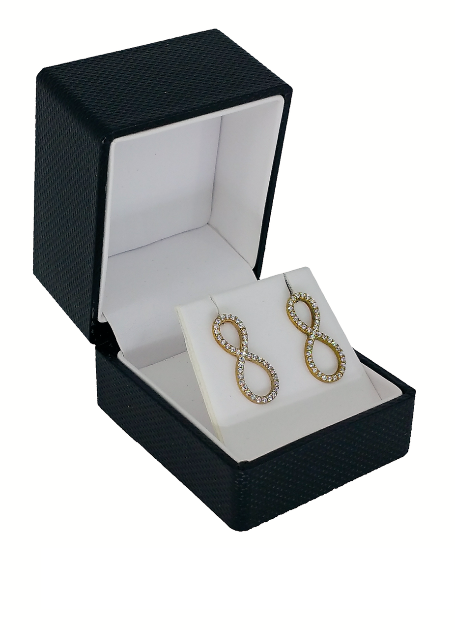 Exquisite Textured Black Earring Gift Box with Pre-tied Ribbon - 888 ...