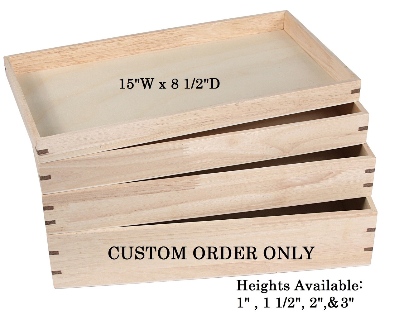 Deluxe Wooden Standard Utility Trays - 15" x 8 1/2" - Choose Tray Depth ...