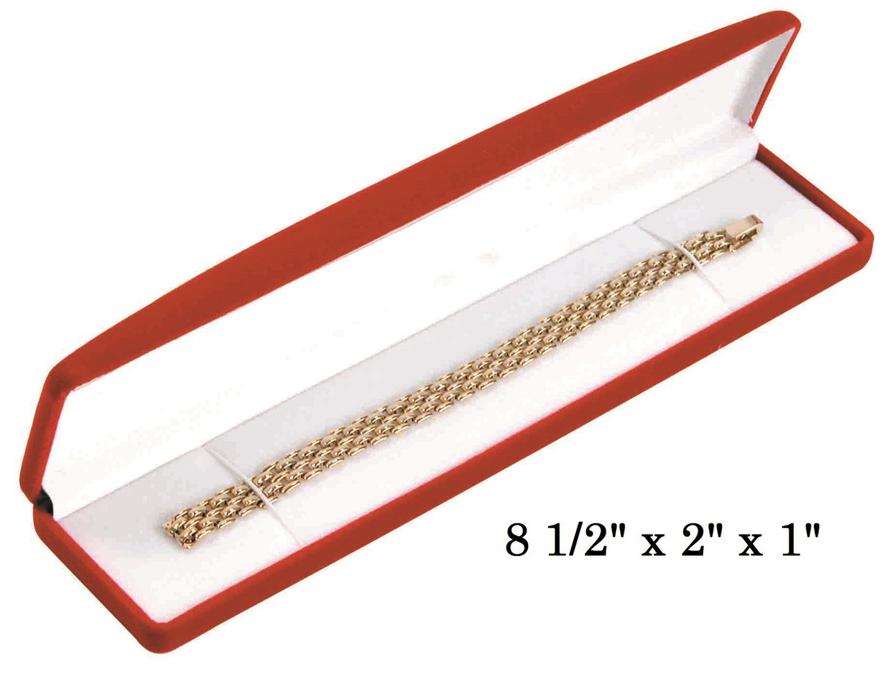 Red Soft Flocked Velour Bracelet/Watch Box - 888 Display USA, Inc.
