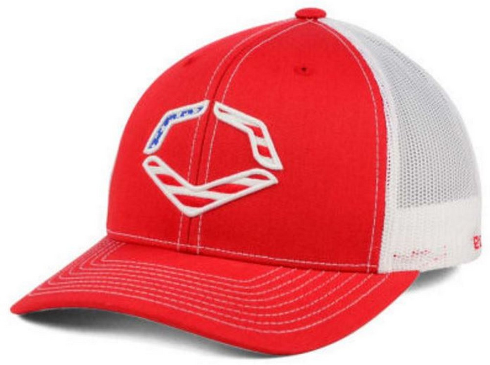 Evoshield Red USA Snapback Trucker Baseball Cap Hat, Red WTV1034320 ...