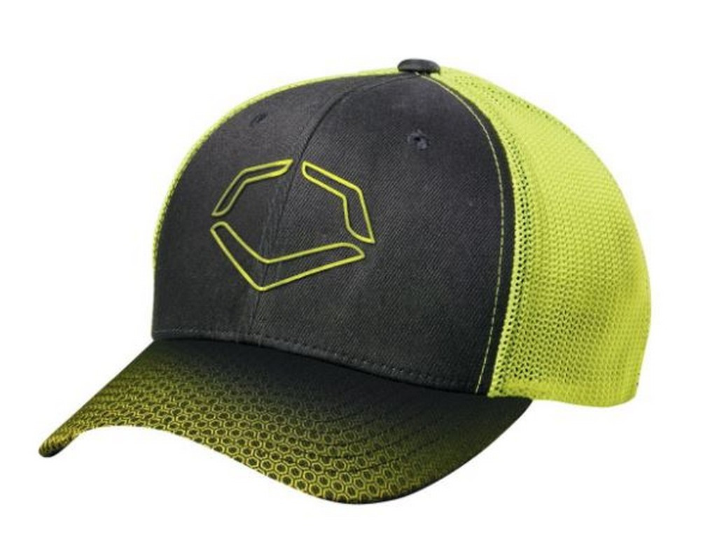 Evoshield Onslaught Flex Fit Mesh Back Baseball Cap Hat Neon Logo ...
