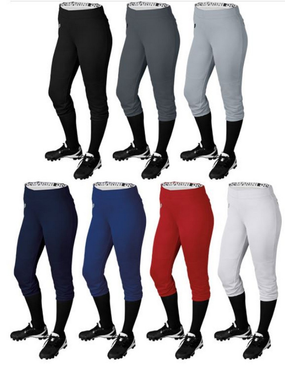 Demarini Sleek Fastpitch Softball Pants Women's Pull-Up Knicker WTD3076 ...