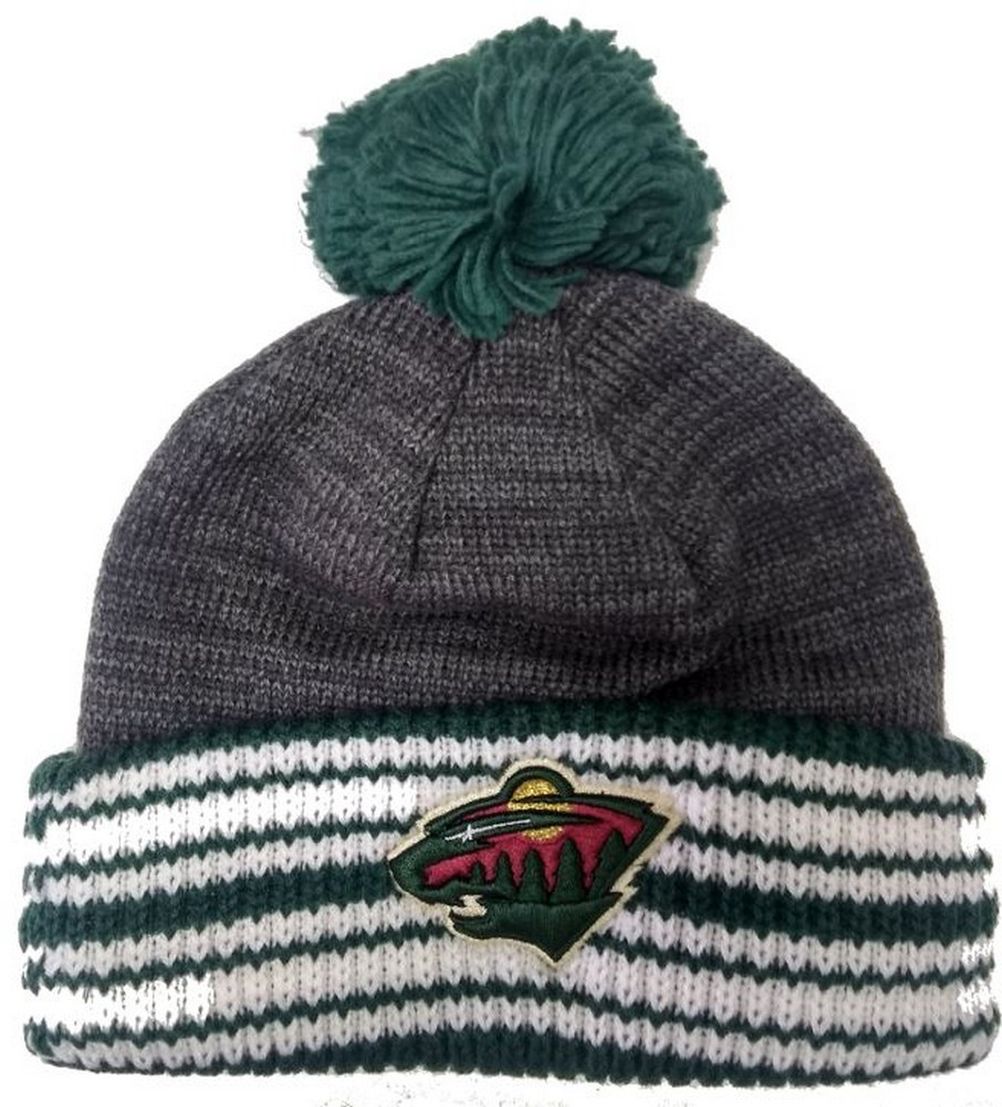 Adidas Men's NHL Minnesota Wild Stocking Knit Hat Beanie Winter Gray ...