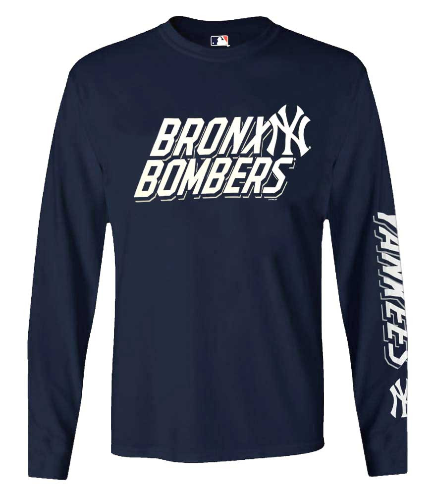 Fanatics Mens MLB New York Yankees Slanted Slogan Tee T-Shirt L/S ...