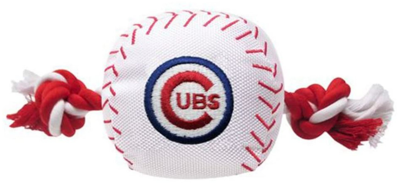 Pets First Chicago Cubs Nylon Baseball With Squeaker Rope Toy For Dogs ...