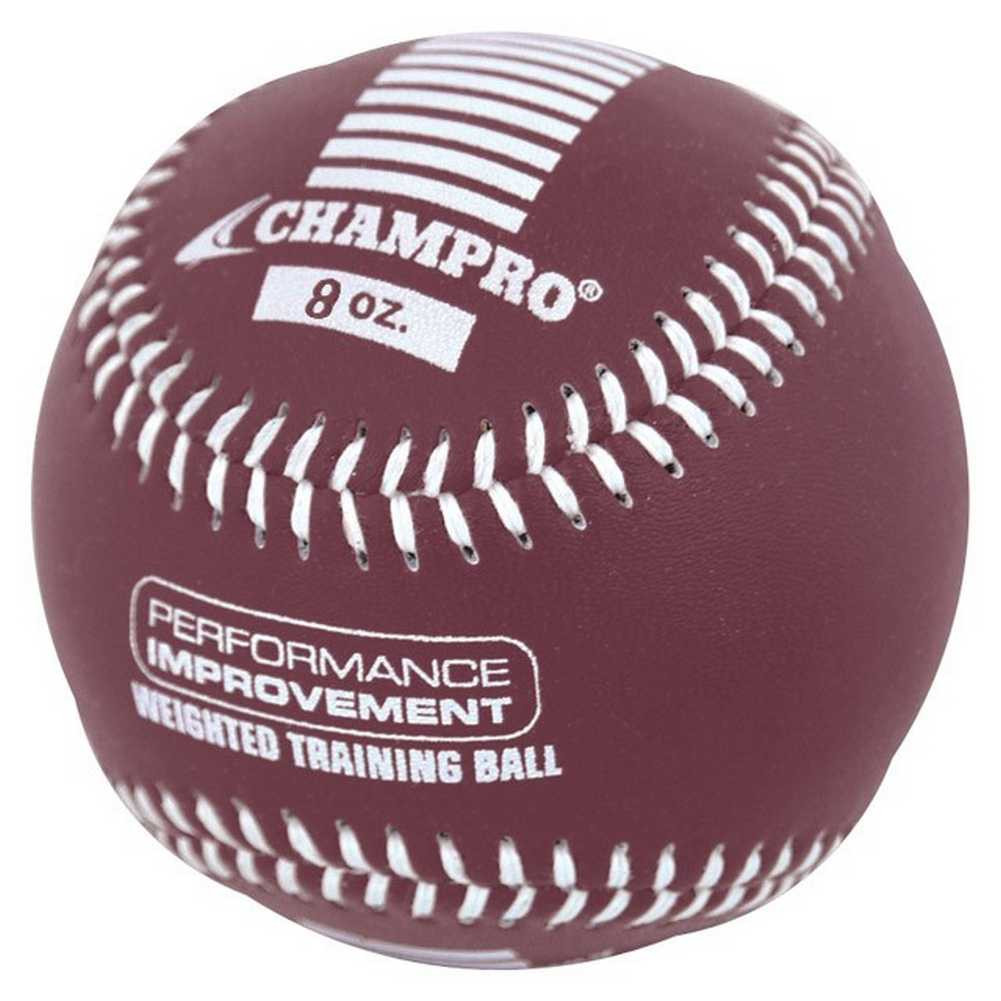 CHAMPRO SPORTS Training Baseball, Weighted 8oz Maroon Leather Ball ...
