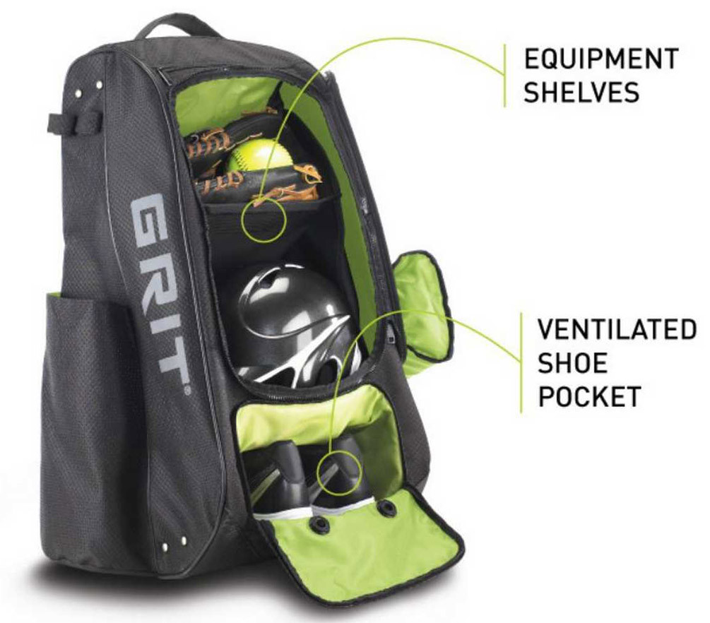 Grit Inc. Baseball/Softball 26" Backpack Bag, Back Pack, Black BP01-026-B - Sports Diamond