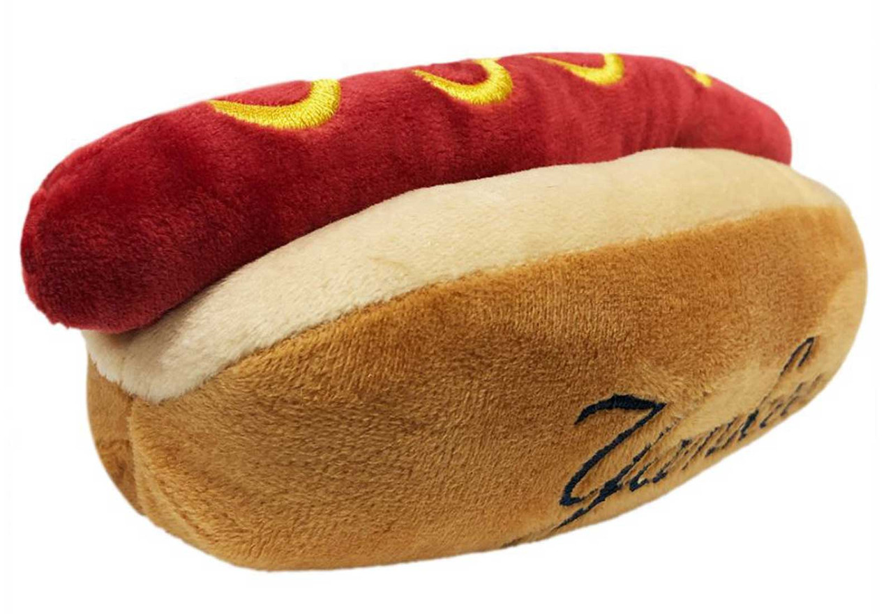 Pets First New York Yankees Hot Dog Shaped Squeaker Plush Dog Toy ...