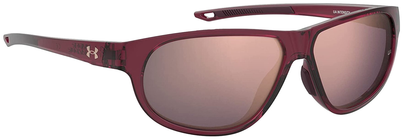 Under Armour Women's Intensity Oval Sunglasses - Maroon Frame/Rose Gold ...