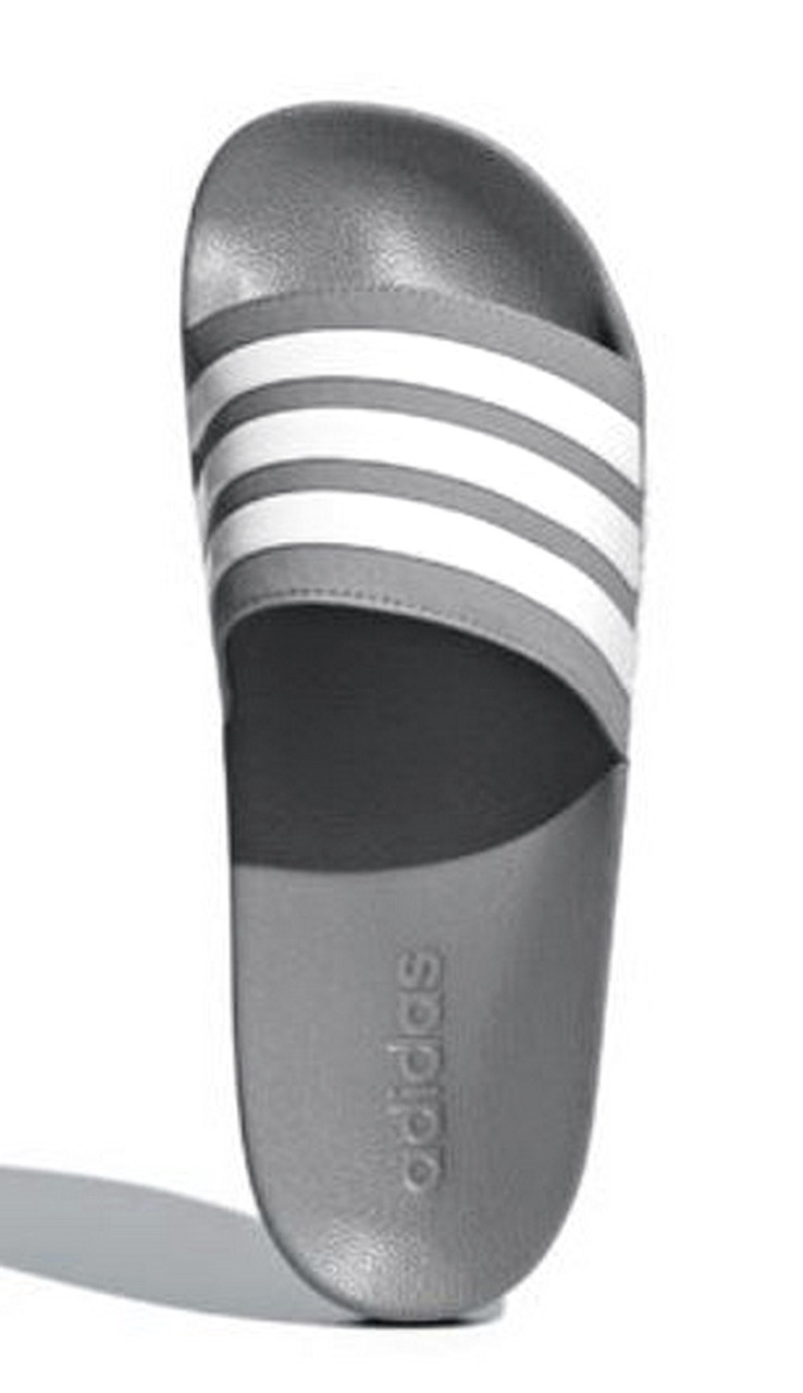 Adidas Mens Adilette Shower Locker Slide Shoe Water Sandal Gray/White ...
