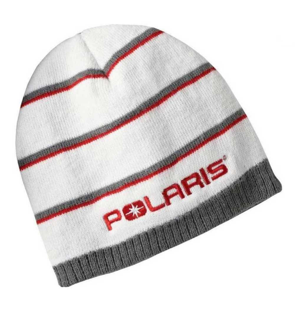 Polaris Beanie Cap, White Timberline Striped Knit Hat, White 2864062 ...