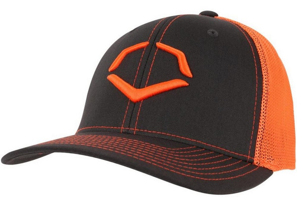 Evoshield Men's Lock Shields Perf Fitted Hat Charcoal/Orange 0243008. ...
