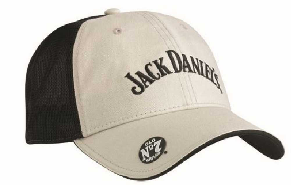 Jack Daniels Men's A-Flex Fit Baseball Cap Stone Cotton & Black Mesh ...