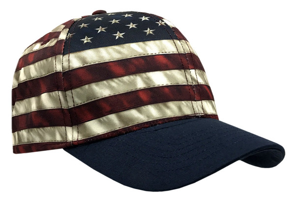 American Mills American Flag Design Baseball Cap Hat Red/Beige/Blue AFH ...