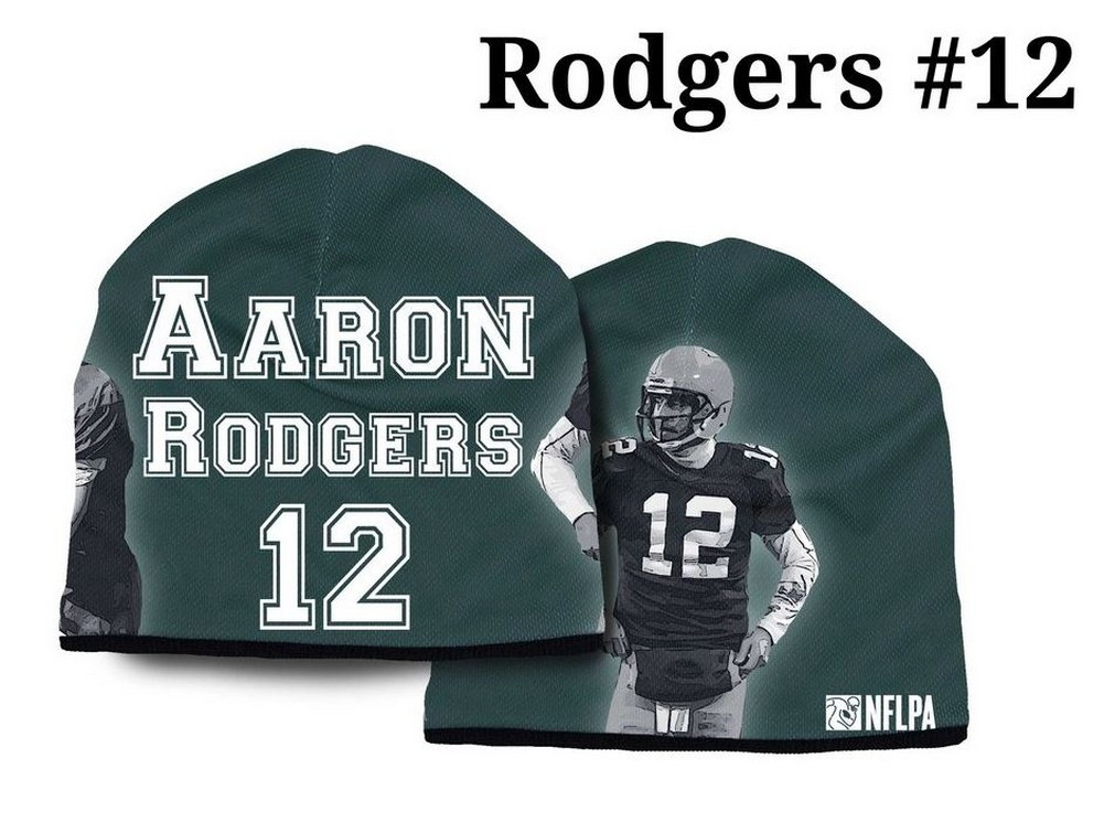 American Mills NFL Aaron Rodgers #12 Beanie Knit Cap Hat Green/Black ...
