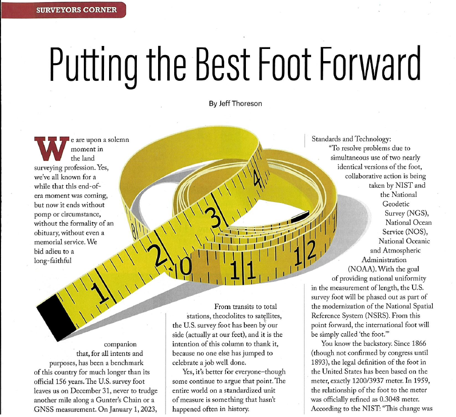 "Putting the Best Foot Forward: The End of the U.S. Survey Foot ...