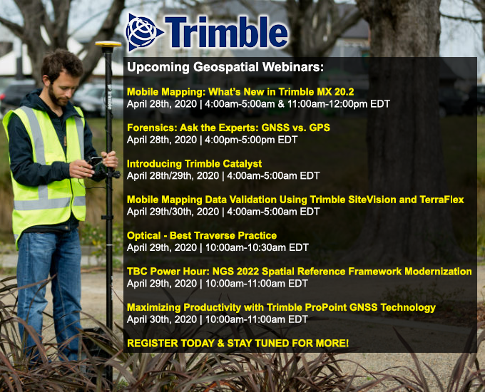 Another Round of Powerful Trimble Geospatial Webinars! - Precision ...