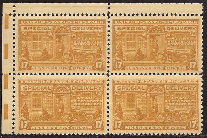 US Stamp - 1944 17c Special Delivery - Block of 4 Stamps MNH #E18 ...