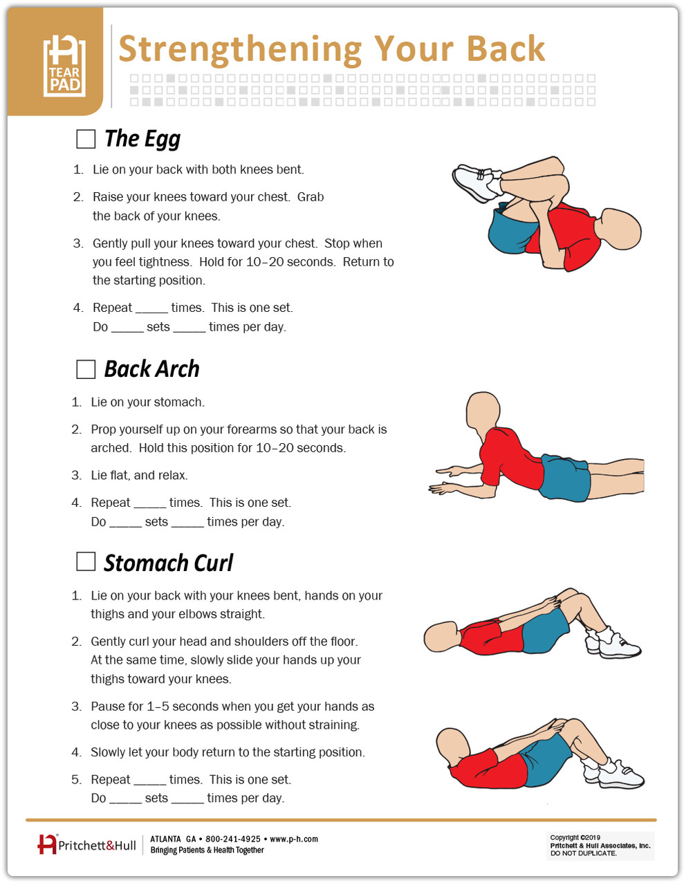 Back Strengthening Tearpad 50 Sheets Per Pad Pritchett And Hull