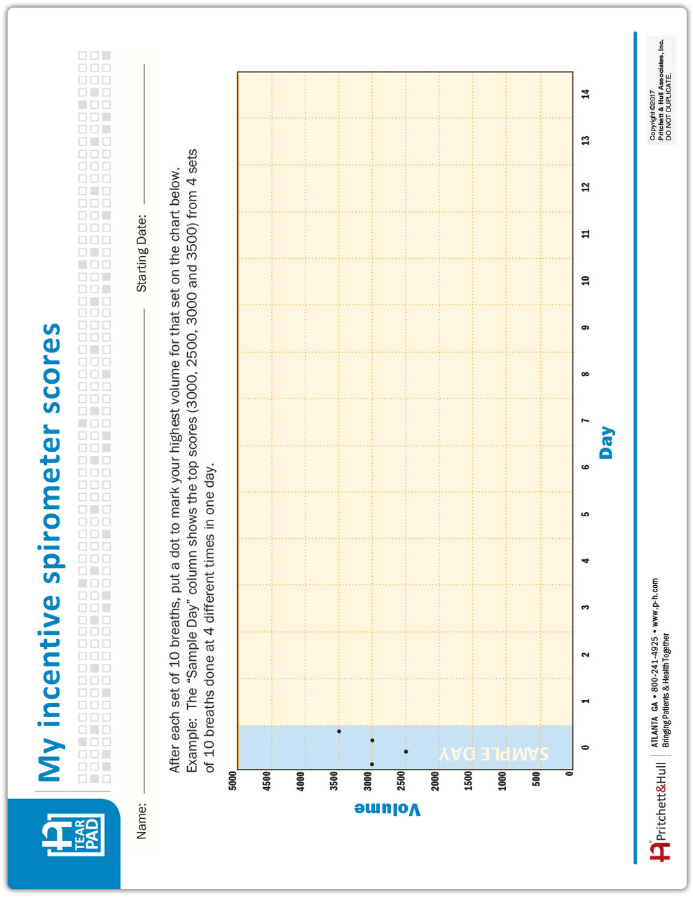 Incentive Spirometer Tearpad 50 Sheets Per Pad Pritchett And Hull