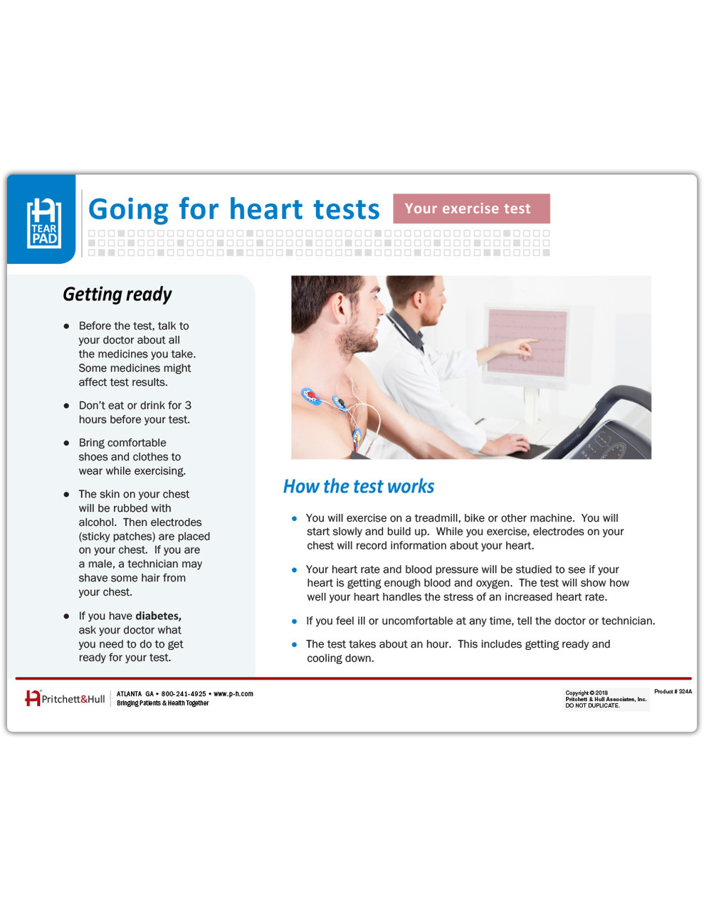 Exercise Stress Test Tearpad 50 Sheets Per Pad Pritchett And Hull