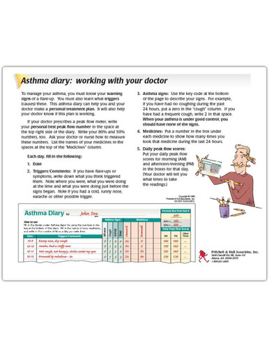 Asthma Diary Tearpad (50 sheets per pad) - Pritchett and Hull