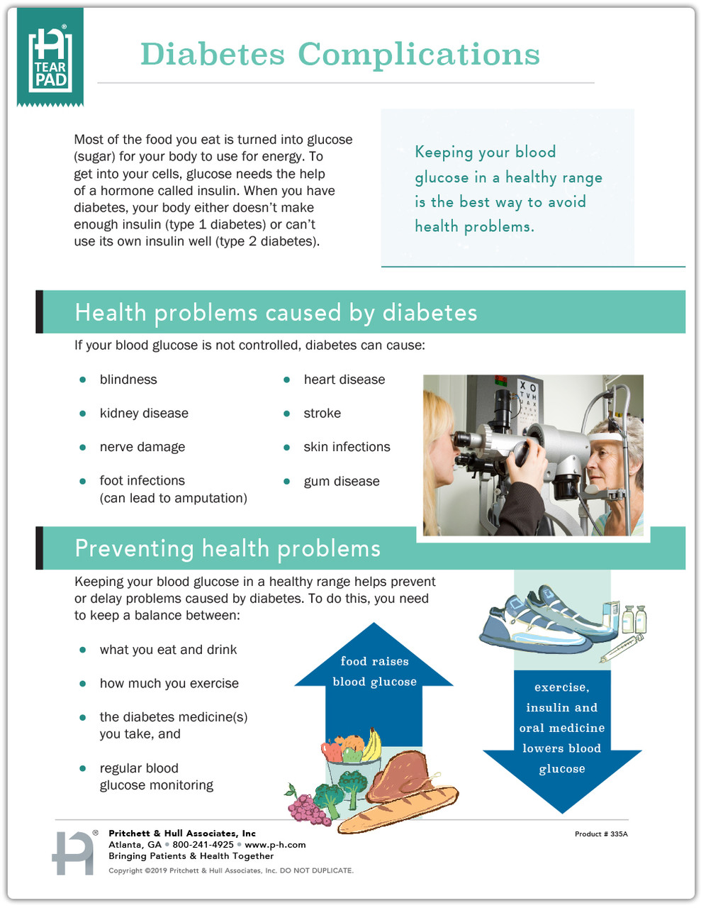 Diabetes Complications Tearpad 50 Sheets Per Pad Pritchett And Hull