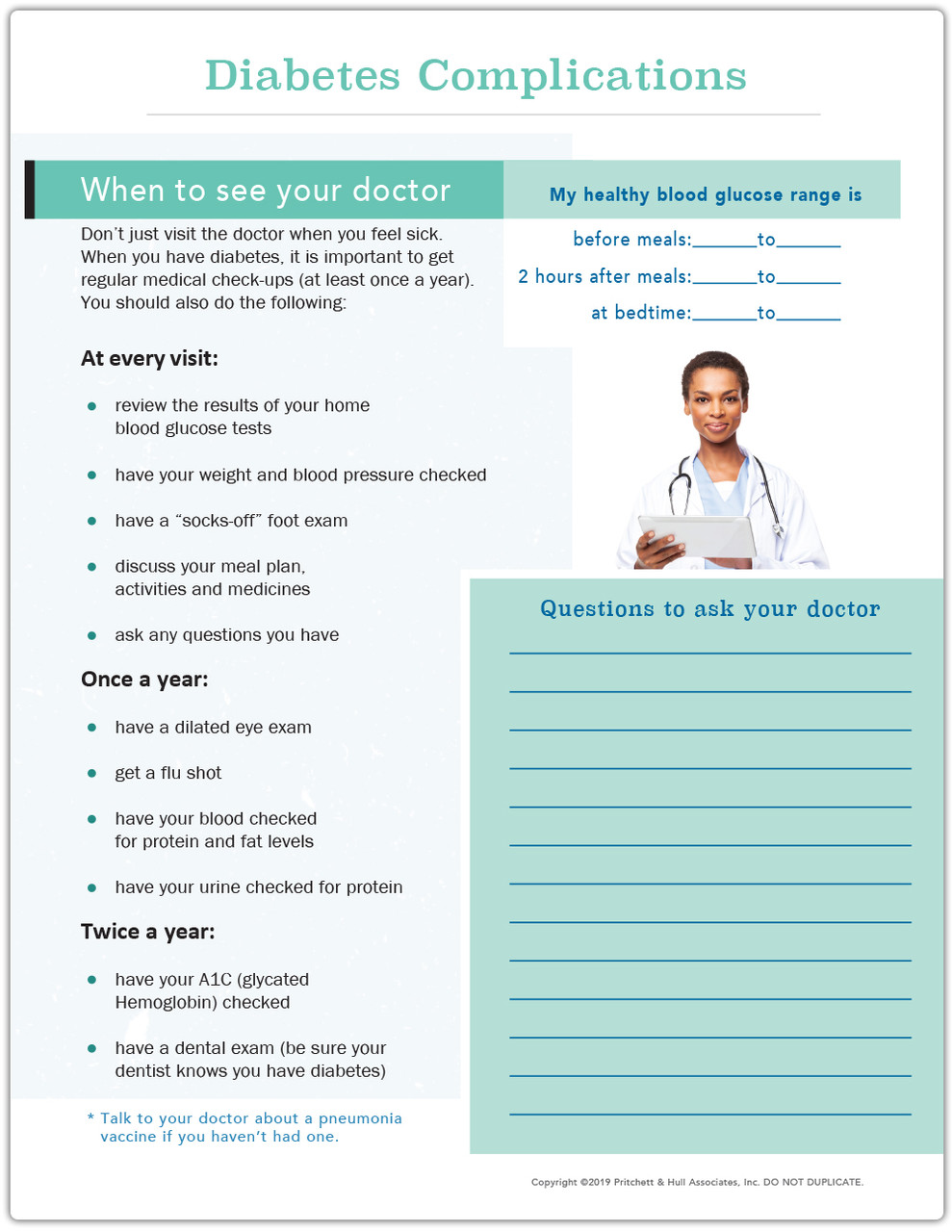 Diabetes Complications Tearpad 50 Sheets Per Pad Pritchett And Hull