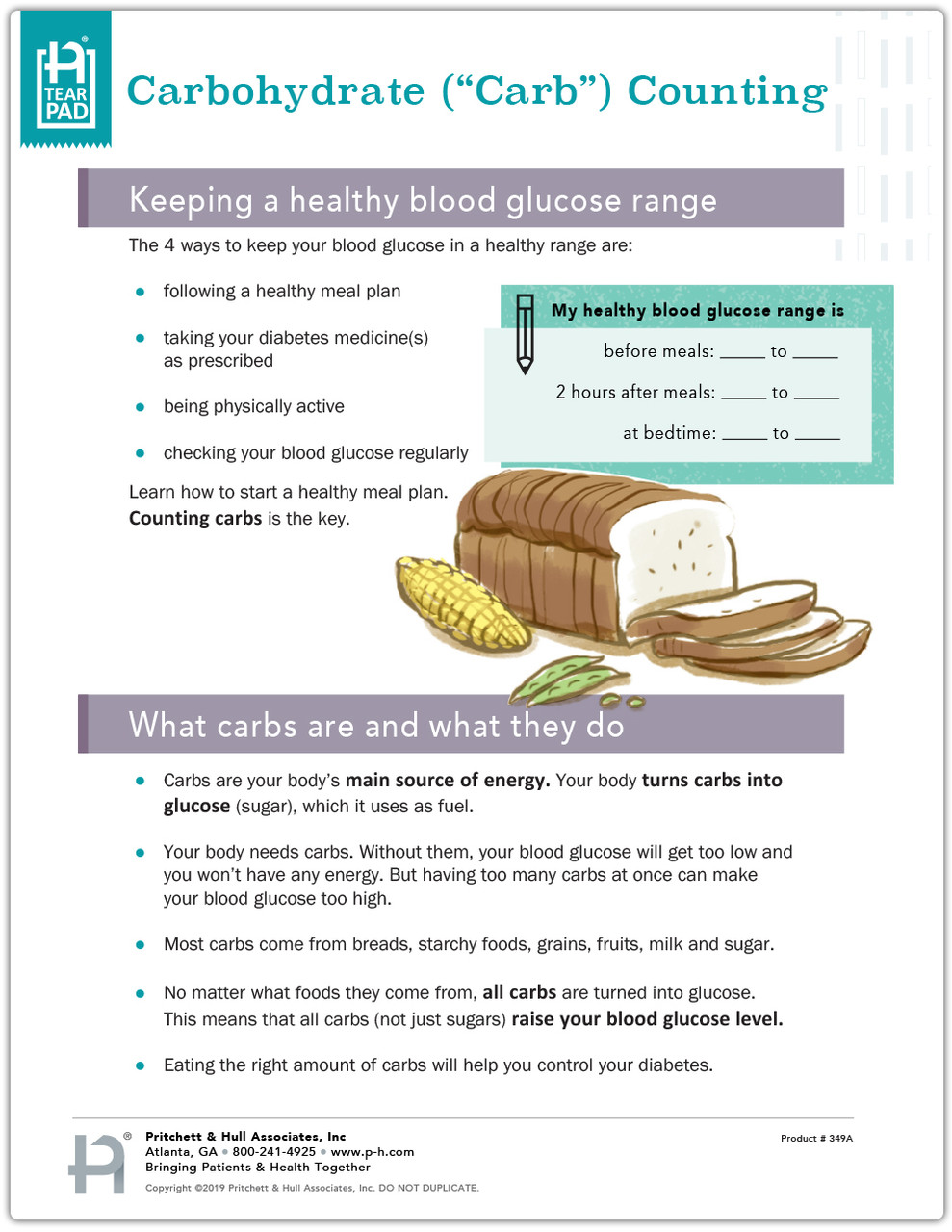 Diabetes Carbohydrate Counting Tearpad 50 Sheets Per Pad Pritchett diabetes-carbohydrate-counting-tearpad-50-sheets-per-pad-pritchett