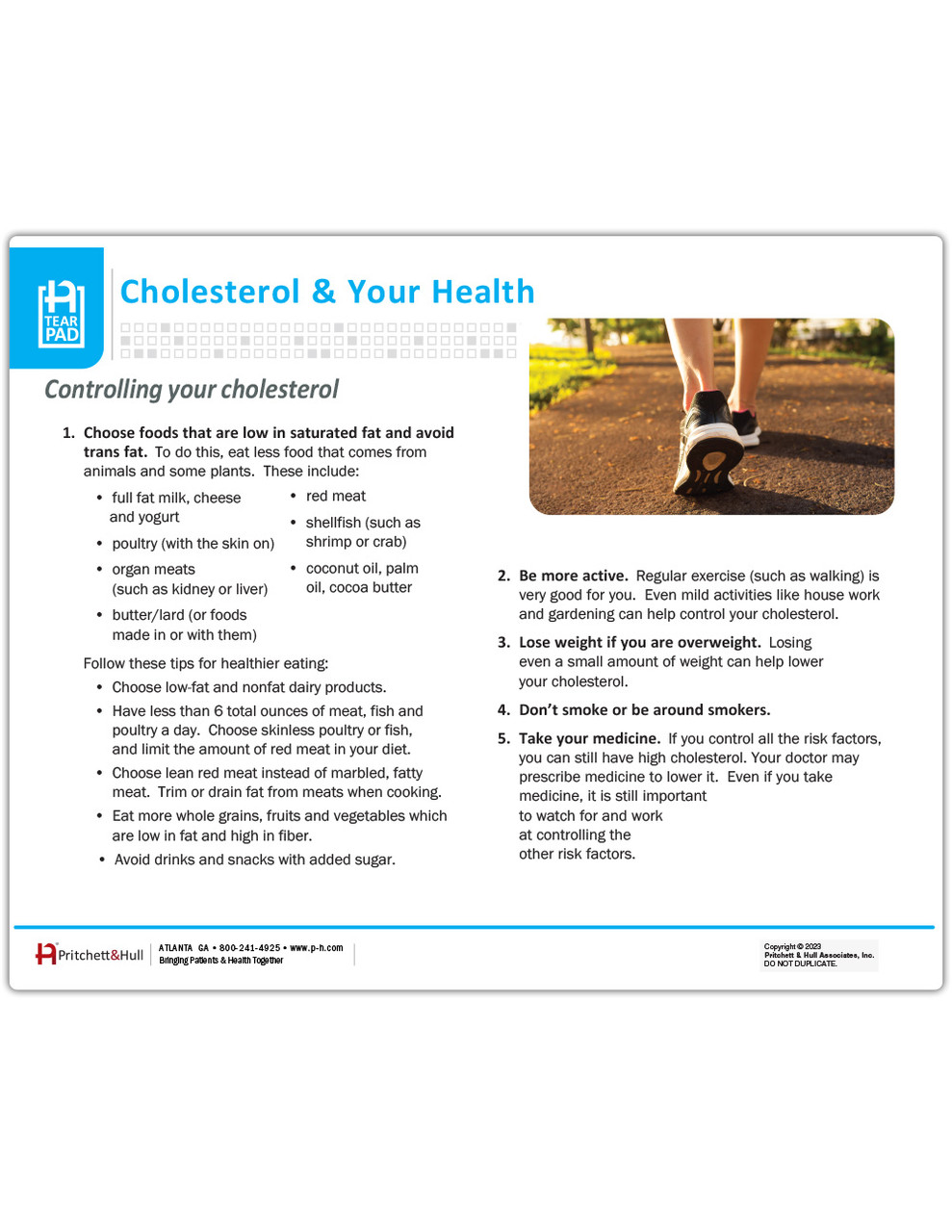 Cholesterol Tearpad 50 Sheets Per Pad Pritchett And Hull