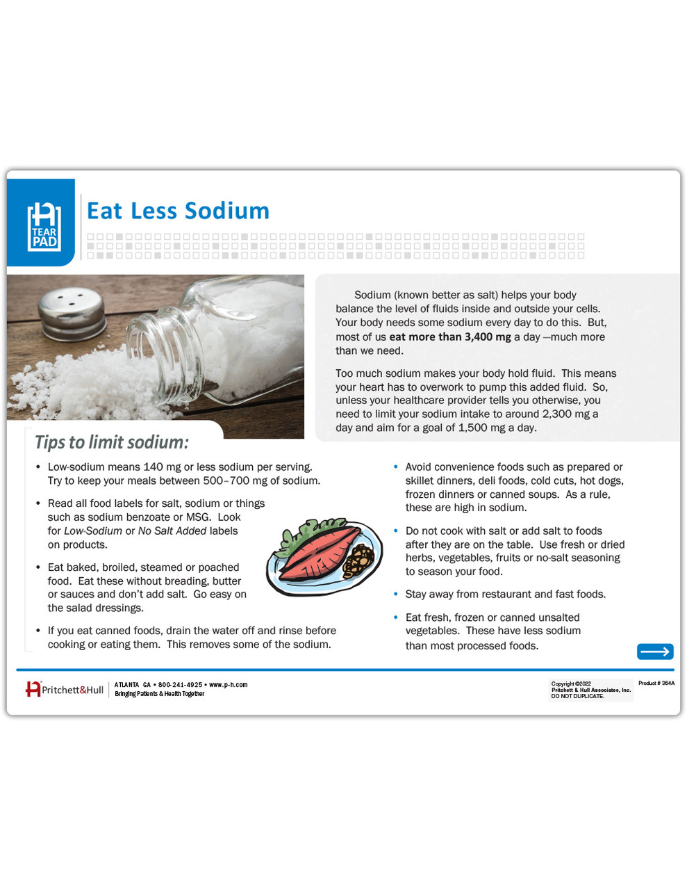 Sodium Use Tearpad 50 Sheets Per Pad Pritchett And Hull