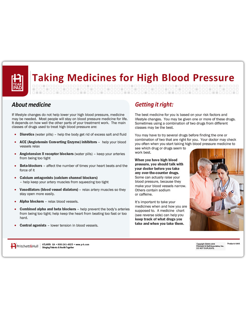 Taking Medicines For Hbp Tearpad 50 Sheets Per Pad Pritchett And Hull