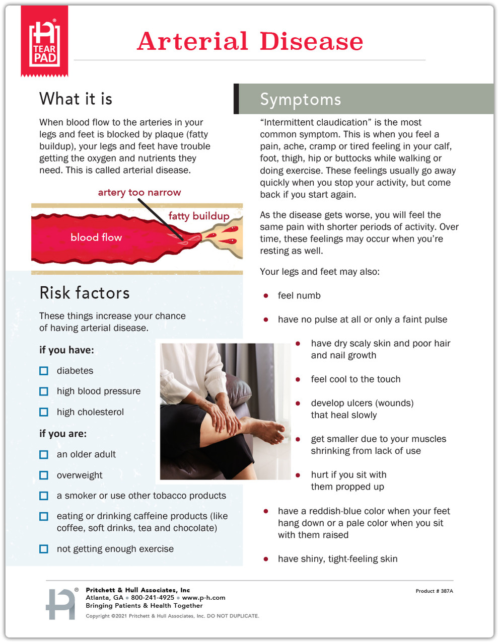 Pvd Arterial Disease Tearpad 50 Sheets Per Pad Pritchett And Hull