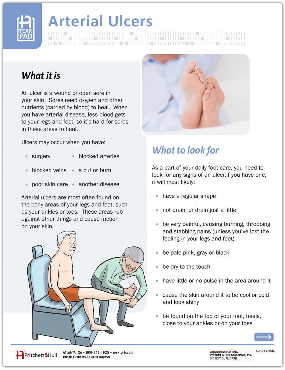 Pvd Arterial Ulcers Tearpad 50 Sheets Per Pad Pritchett And Hull