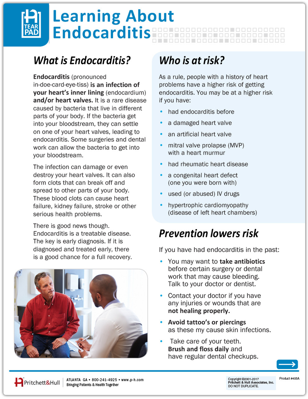 Endocarditis Tearpad 50 Sheets Per Pad Pritchett And Hull