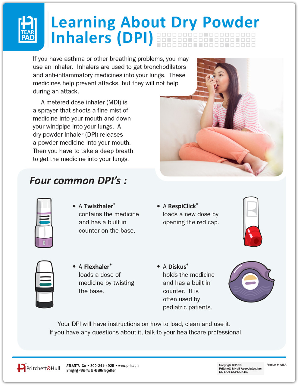Dry Powder Inhaler Tearpad 50 Sheets Per Pad Pritchett And Hull