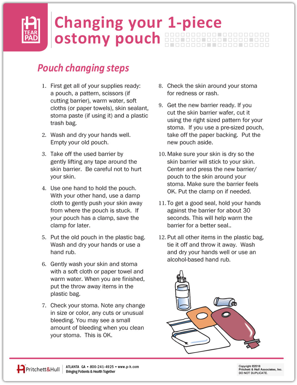 Changing Your 1-piece Ostomy Tearpad (50 sheets per pad) - Pritchett ...